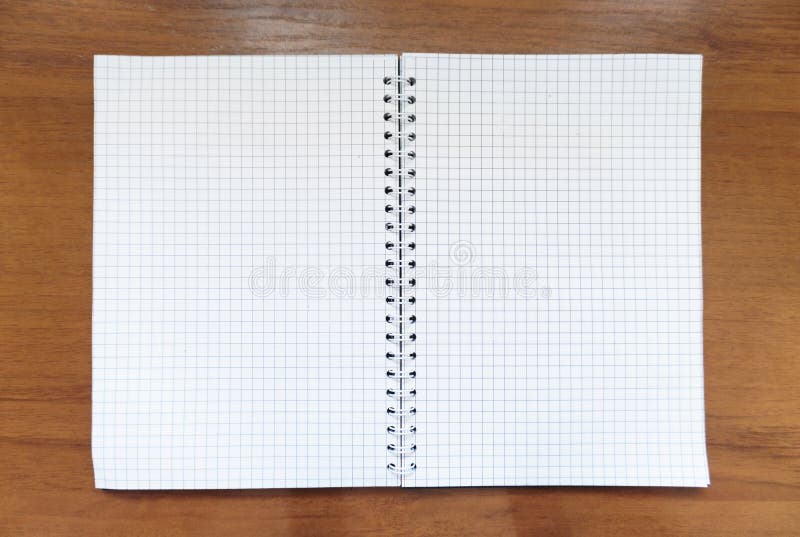 White Paper Cage Mock Up, School Notebook with Square Grid Opened on ...