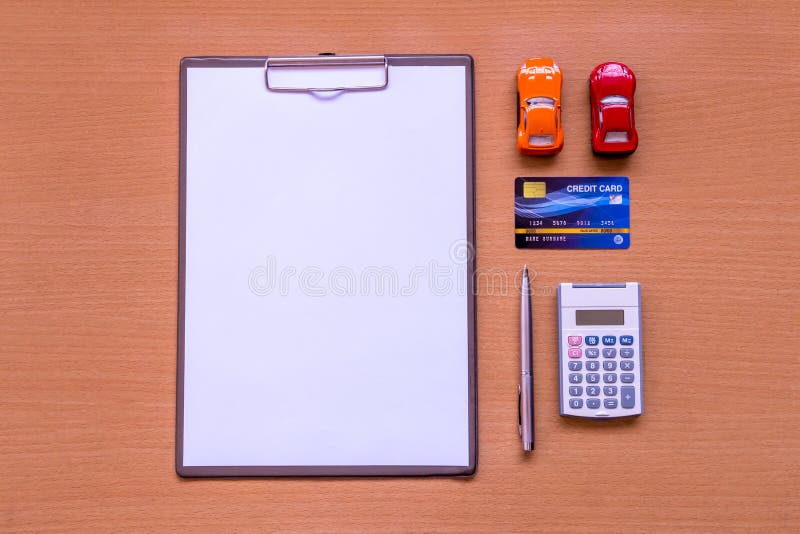 White Paper Car Form with Model and Policy Document Stock Image - Image ...