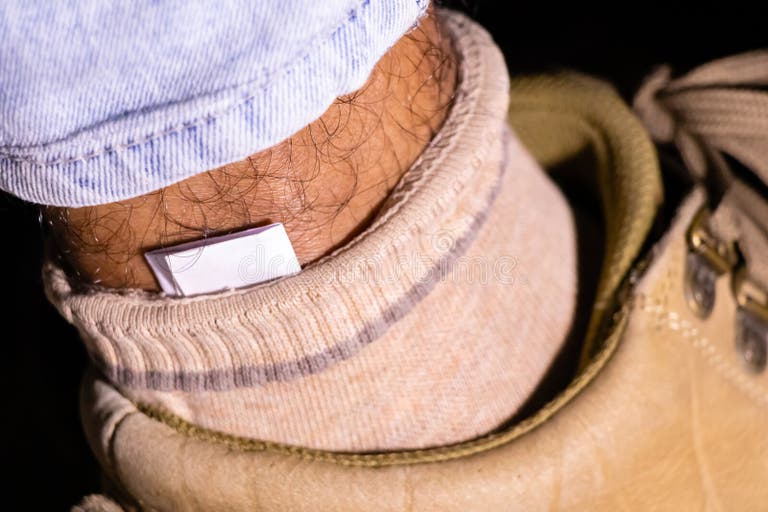 A White Paper Chit Hidden in the Sock for Cheating in the Examination ...