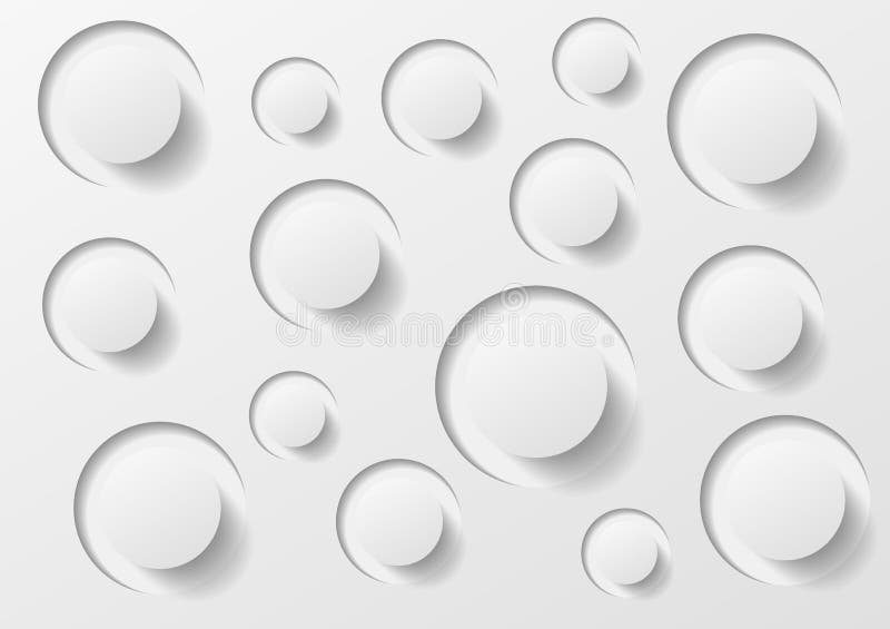 White Paper Circle Abstract Background Banner with Drop Shadows. Vector ...