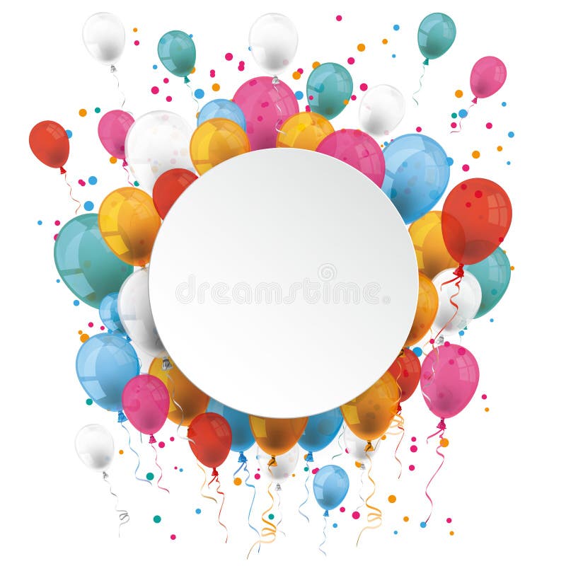 White Paper Circle Balloons Stock Vector - Illustration of round ...