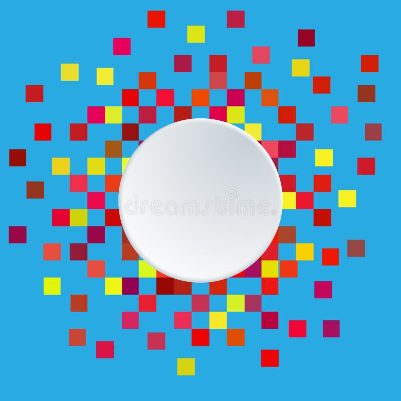 White Paper Circle Banner and Pixel Background. Vector Stock Vector ...