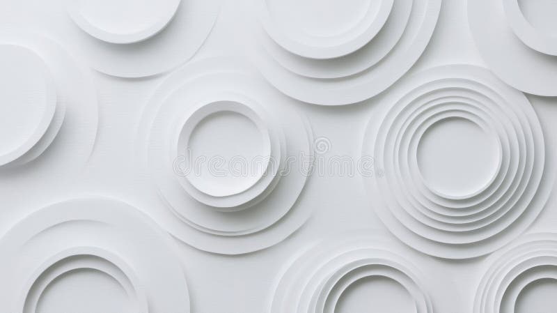 White Paper Circles Abstract Background Texture Stock Illustration ...
