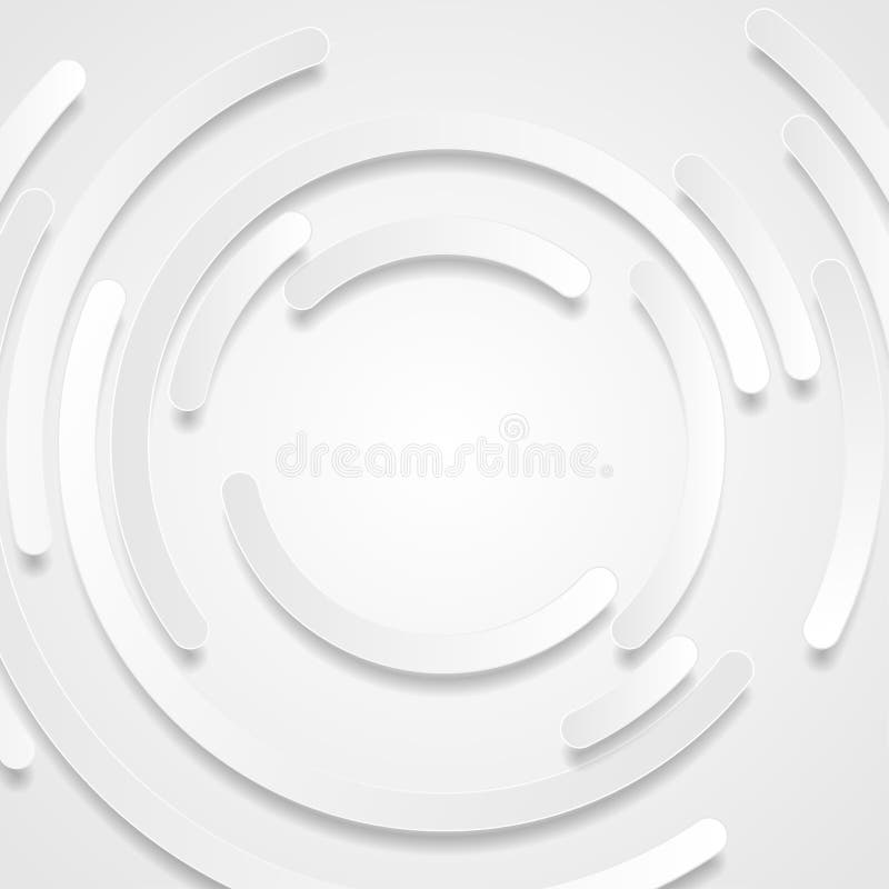 White Paper Circular Stripes Abstract Tech Background Stock Vector ...