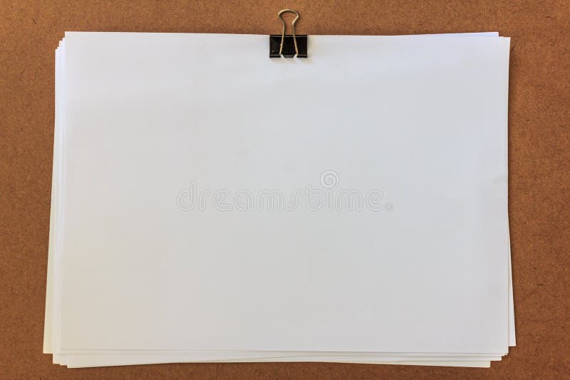 White paper with clip stock image. Image of idea, blank - 40513251