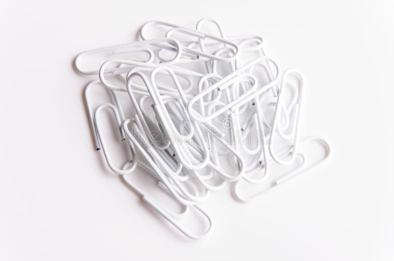 White paper clips stock image. Image of isolated, closeup - 57015259