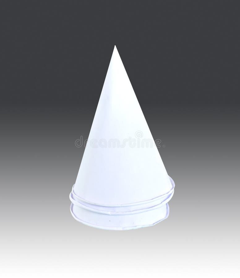 White Paper Cone on Black Background Stock Image - Image of single ...