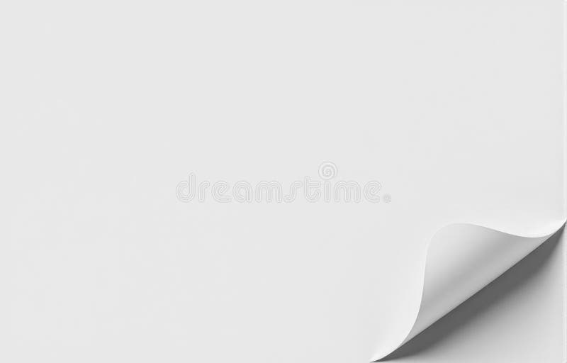 White Paper Corner Fold Up Minimal Page Layout with Curved Edge on ...