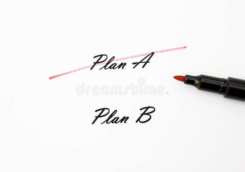 White Paper, Crossed Out Plan a, Plan B Stock Photo - Image of concept ...