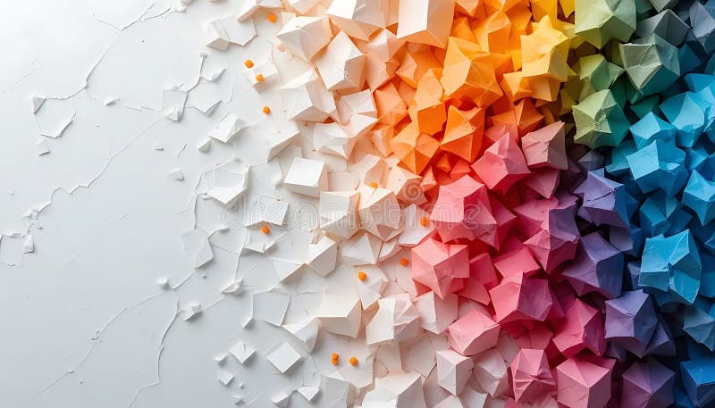 White Paper Cube Texture Overlay: Abstract Geometric Background Design ...