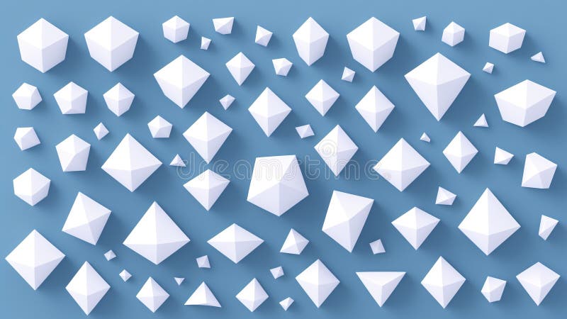 White Paper Cubes on Blue Background Stock Illustration - Illustration ...