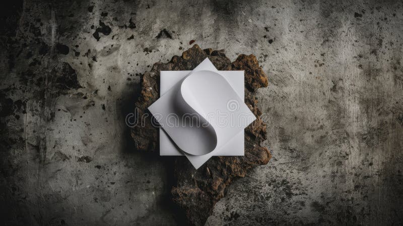 A White Paper Cut Out on a Wall with Some Dirt, AI Stock Photo - Image ...