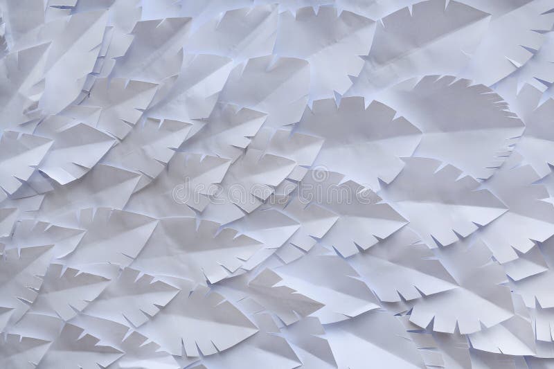 White Paper Cutting Style Leaves Pattern Background Stock Image - Image ...