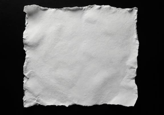 White Paper on Dark Gray Background. Rectangular Shape with Curled Edge ...