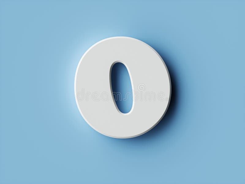 White Paper Digit Alphabet Character 0 Zero Font Stock Illustration ...