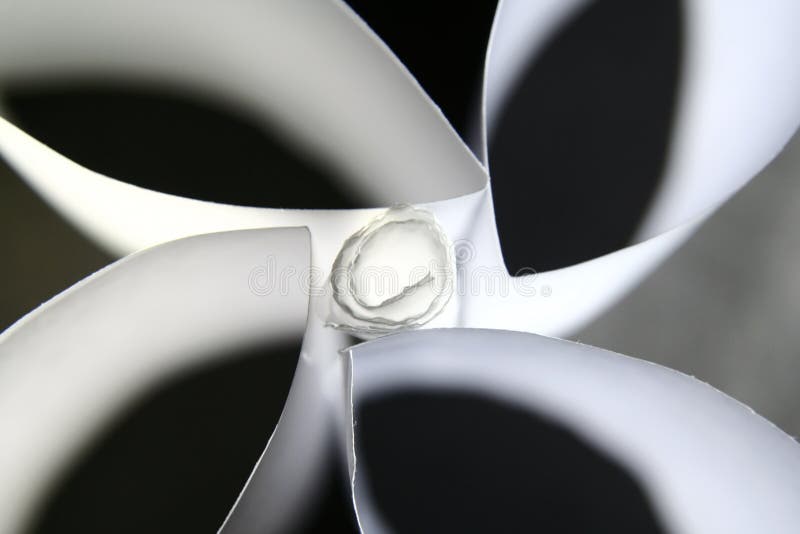 White Paper Ellipses with Central Axis Stock Photo - Image of folded ...