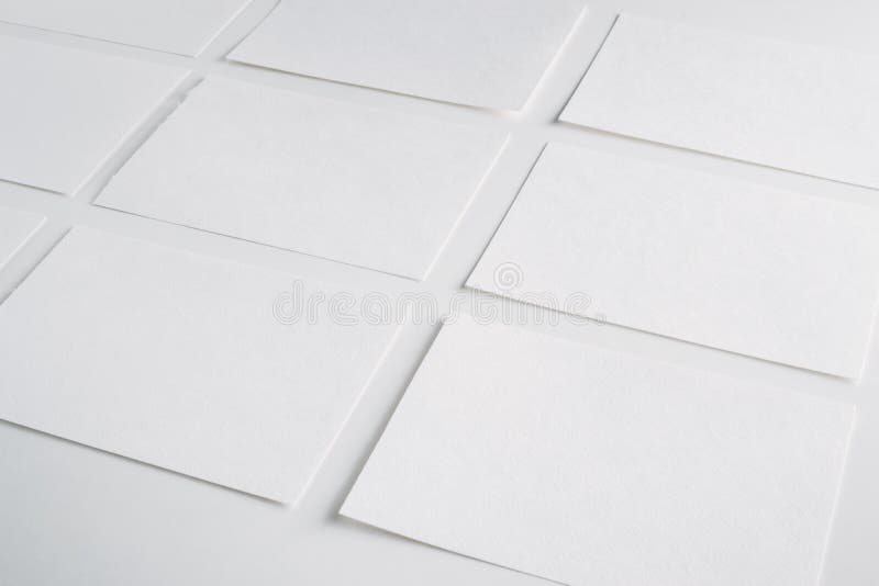 White Paper Empty Sheets Cards on a White Background. Mockup for Design ...