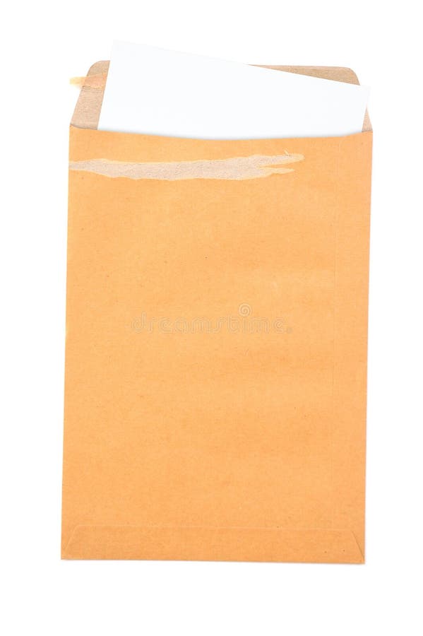 White paper in envelope stock image. Image of document - 18708895
