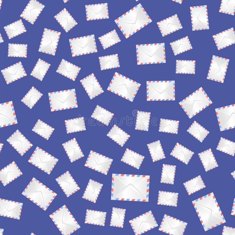 White Paper Envelope Seamless Pattern Stock Vector - Illustration of ...