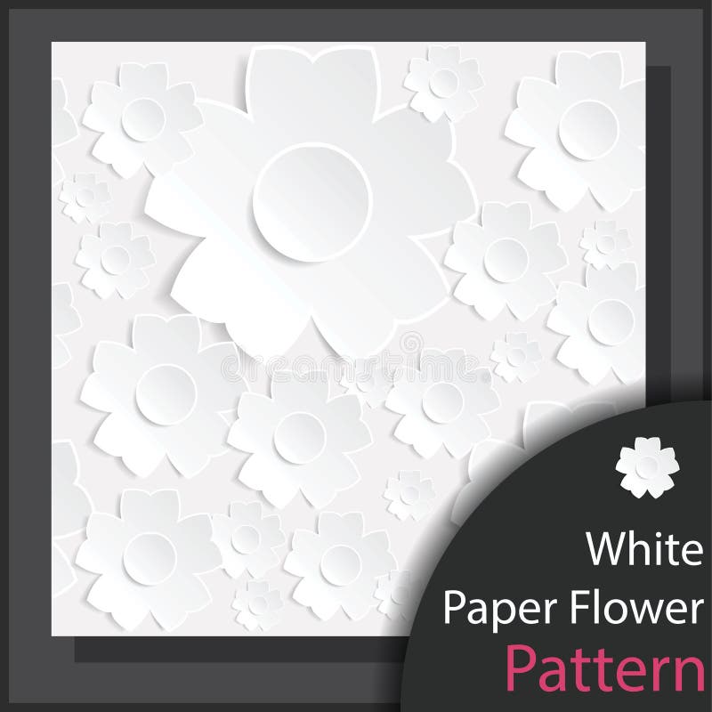 White Paper Flower Pattern - Vector Stock Vector - Illustration of ...