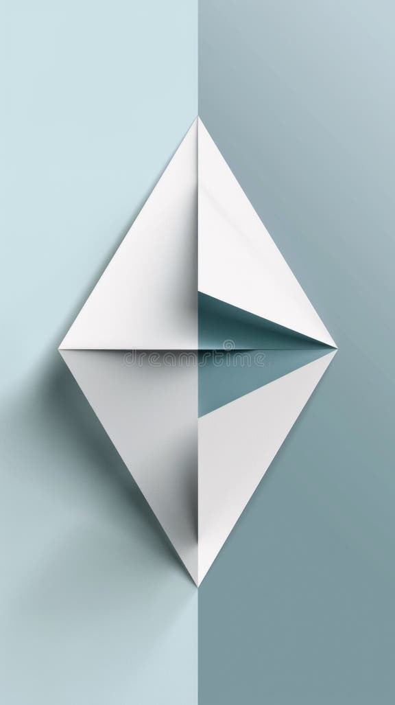 A White Paper Folded into a Triangle with Two Sides, AI Stock ...