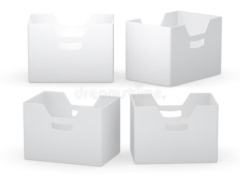 White Paper Folder Box with Clipping Path Stock Illustration ...