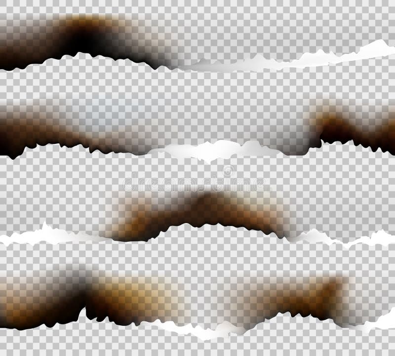 White Paper Frame with Aches and Burn Effect. Realistic Pages with Fire ...