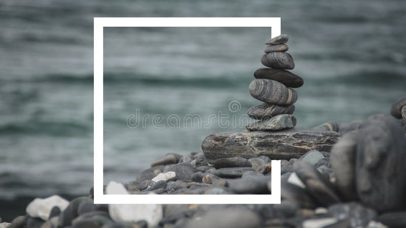 White Paper Frame with Stones Stacked. Stock Image - Image of hipster ...