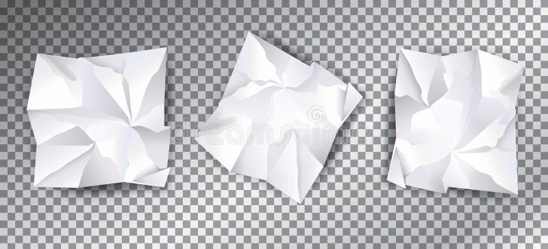 White Crumpled Paper Set Template Stock Vector - Illustration of ...