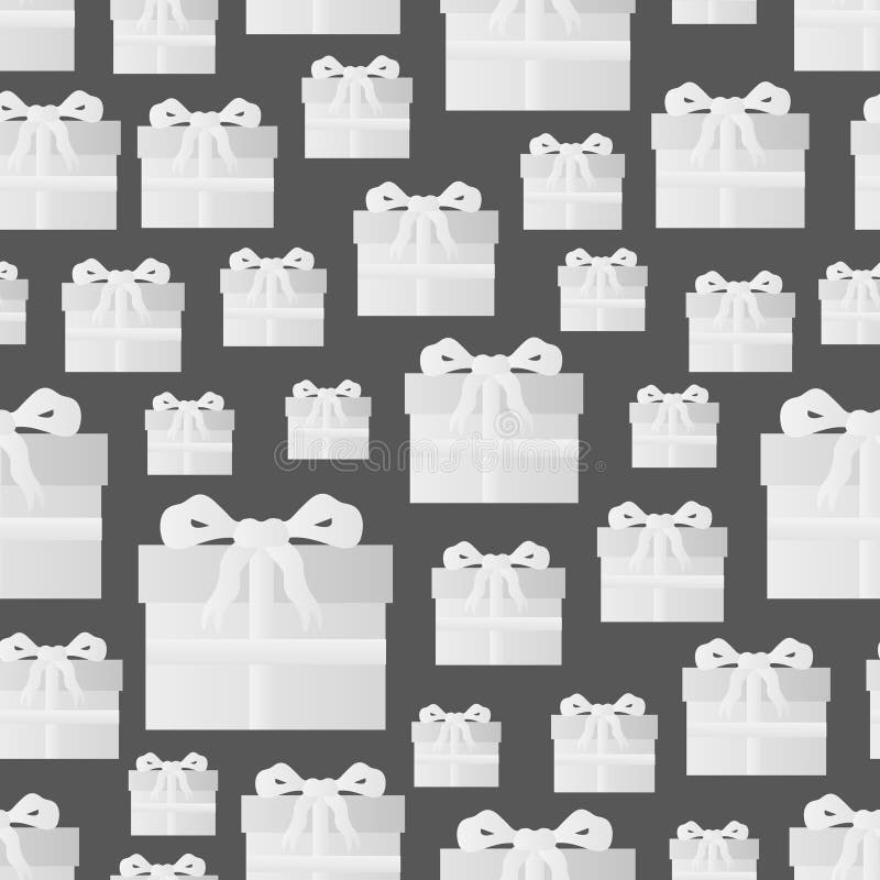 White Paper Gift Package Seamless Pattern Stock Vector - Illustration ...