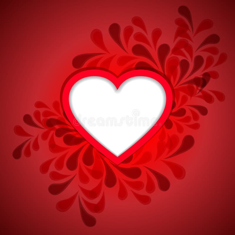 White Paper Heart Icon on Red Background. Stock Vector - Illustration ...