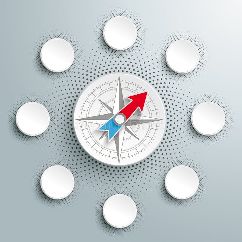 White Paper Infographic Compass Halftone 6 Options Stock Vector ...