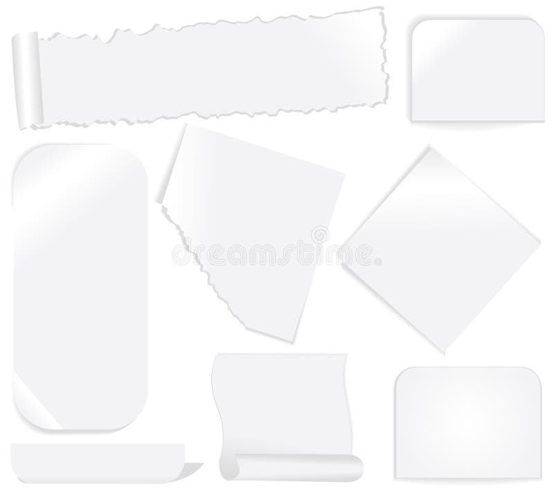 White Paper Stickers on White Background Stock Vector - Illustration of ...