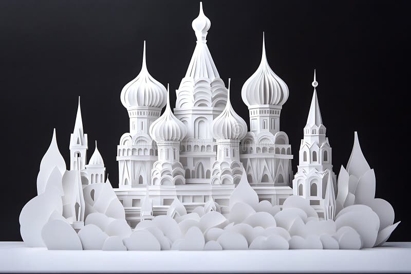 White Paper Model of St. Basil S Cathedral Stock Illustration ...