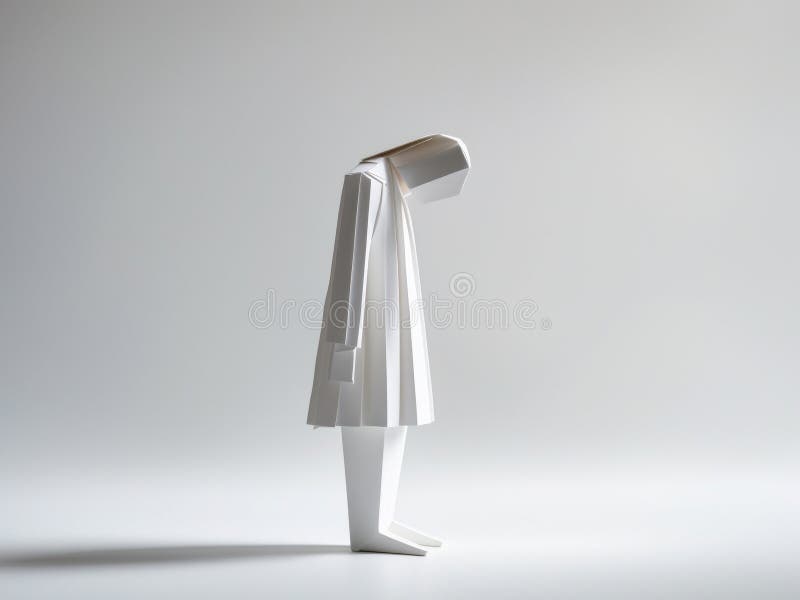 White Paper Model Standing Head Bowed Stock Photos - Free & Royalty ...