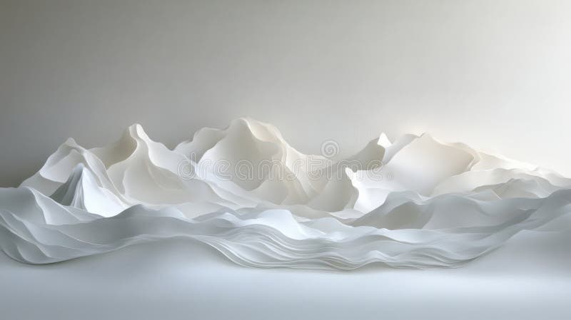 White Paper Mountain Landscape Sculpture Stock Illustration ...