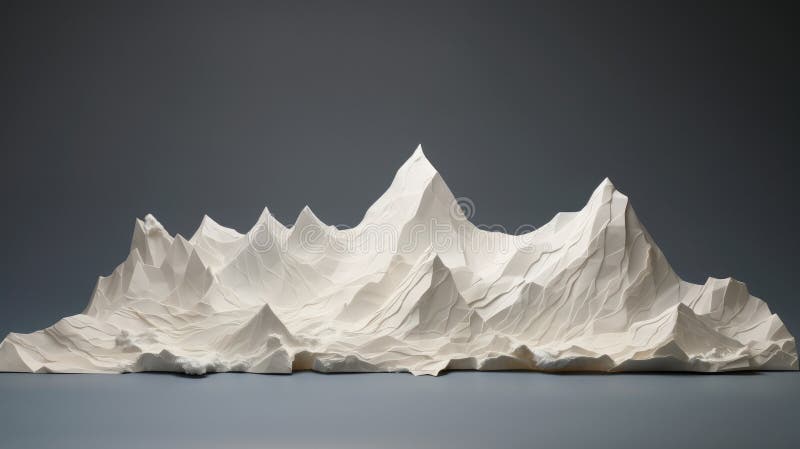A White Paper Mountain with Lines on it Stock Illustration ...