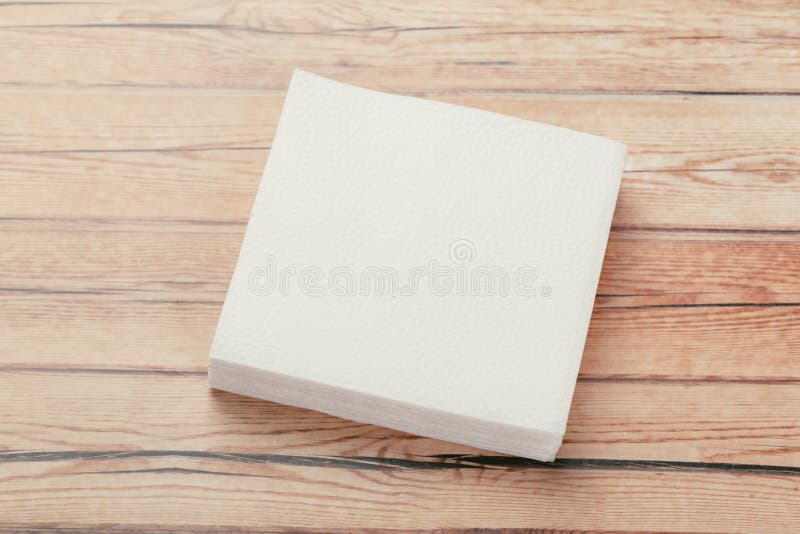 White Paper Napkin or Tissue on the Wooden Table Background Stock Photo ...