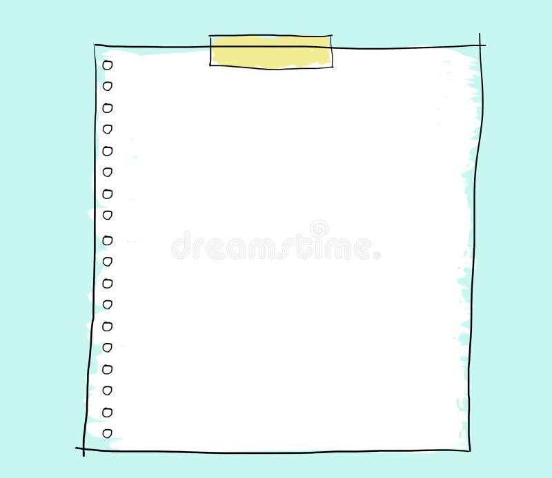 White Paper Note Element in Hand Drawn Style Stock Illustration ...