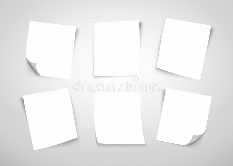 White Paper Notes. Post it Note. Stock Vector - Illustration of blank ...