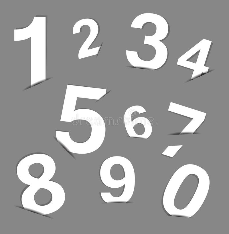 White Paper Number Insert in Gray Paper Stock Vector - Illustration of ...