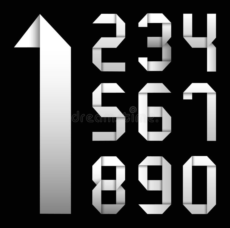 Origami Number 3 Third Realistic 3D Origami Effect Isolated. Figure of ...