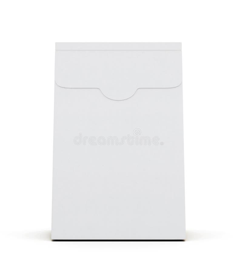 White Paper Package on White Background. Front View Stock Illustration ...