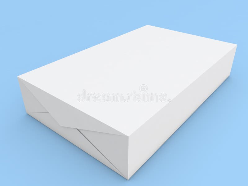 White A4 Paper Packaging on a Blue Background. Stock Illustration ...