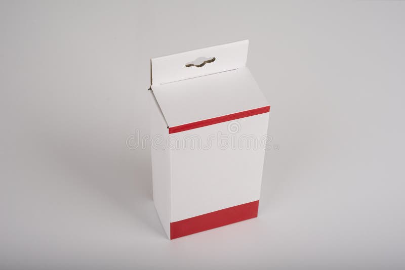 White Paper Packaging Box with a Hanging Hole Stock Image - Image of ...