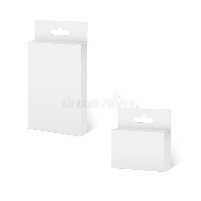 White Paper Packaging Box with Hanging Hole. Product Packaging ...