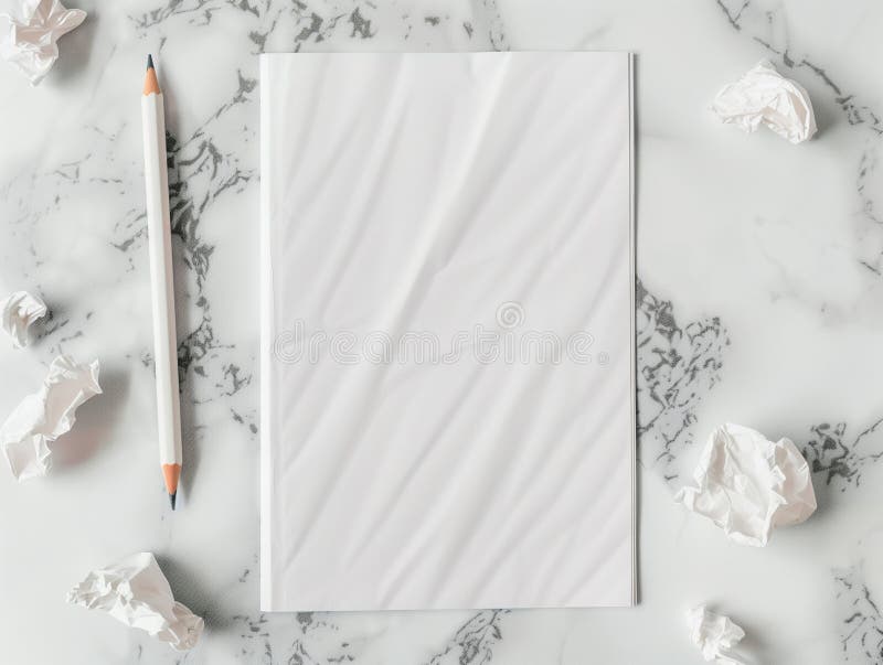 White Paper and Pencil. by Generative Ai Stock Illustration ...