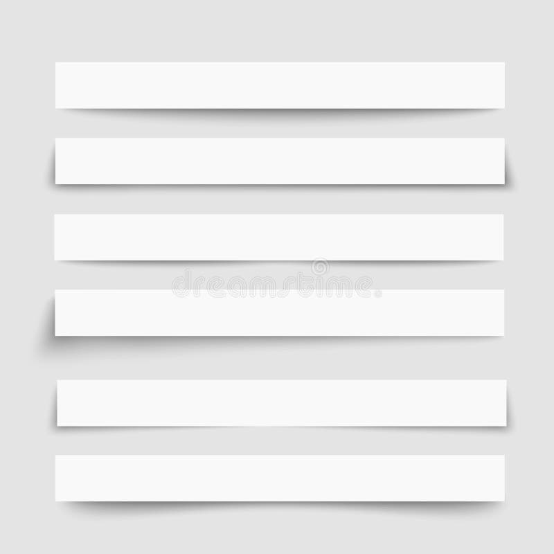 White Paper Piece Set - Rectangle Line Stip Collection with Realistic ...