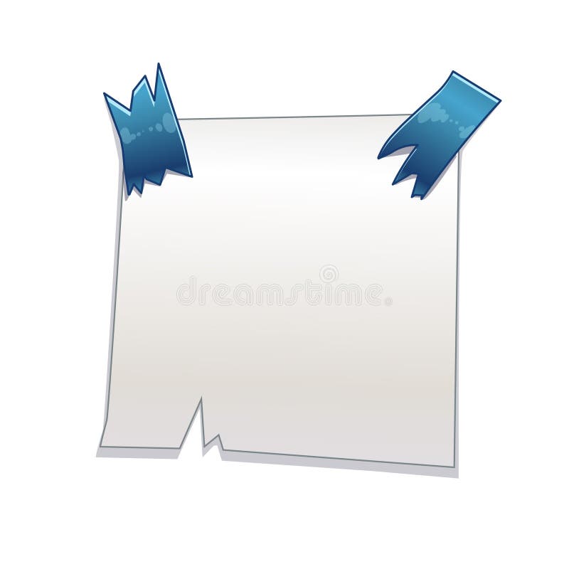 White paper piece taped stock illustration. Illustration of sticker ...