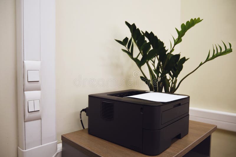 White Paper A4 from a Printer in an Office Room Stock Image - Image of ...